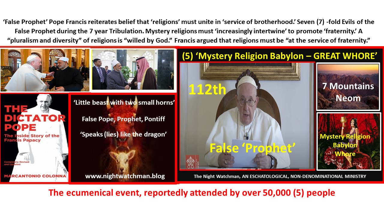 ‘False Prophet’ Pope Francis reiterates belief that ‘religions’ must ...